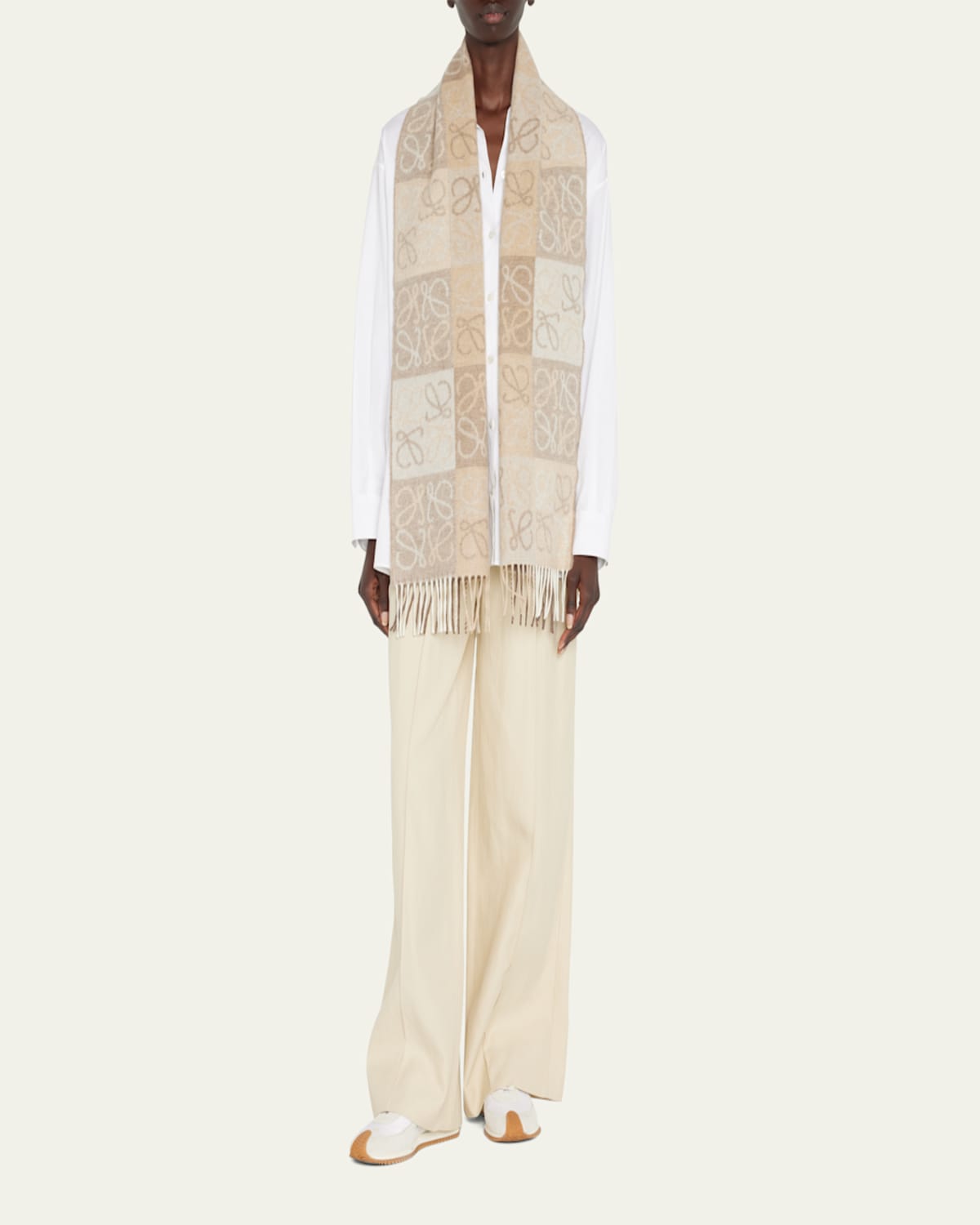 LOEWE anagram logo cashmere-blend scarf